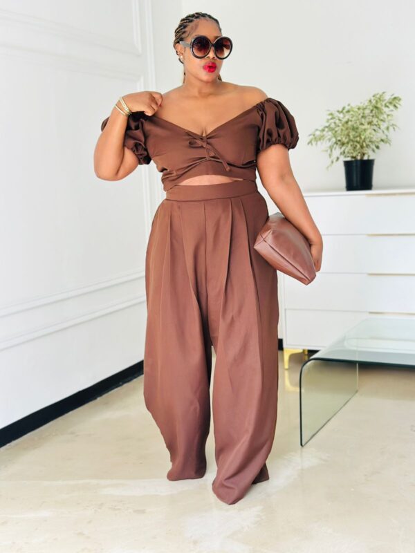 Chocolate brown wide leg set – Closet Class